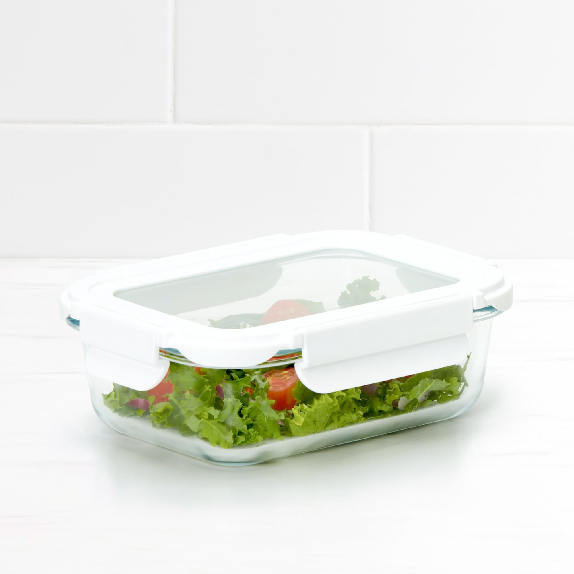 Kitchen Pro VersaLock Rectangular Glass Container 640mL White | Kitchen ...