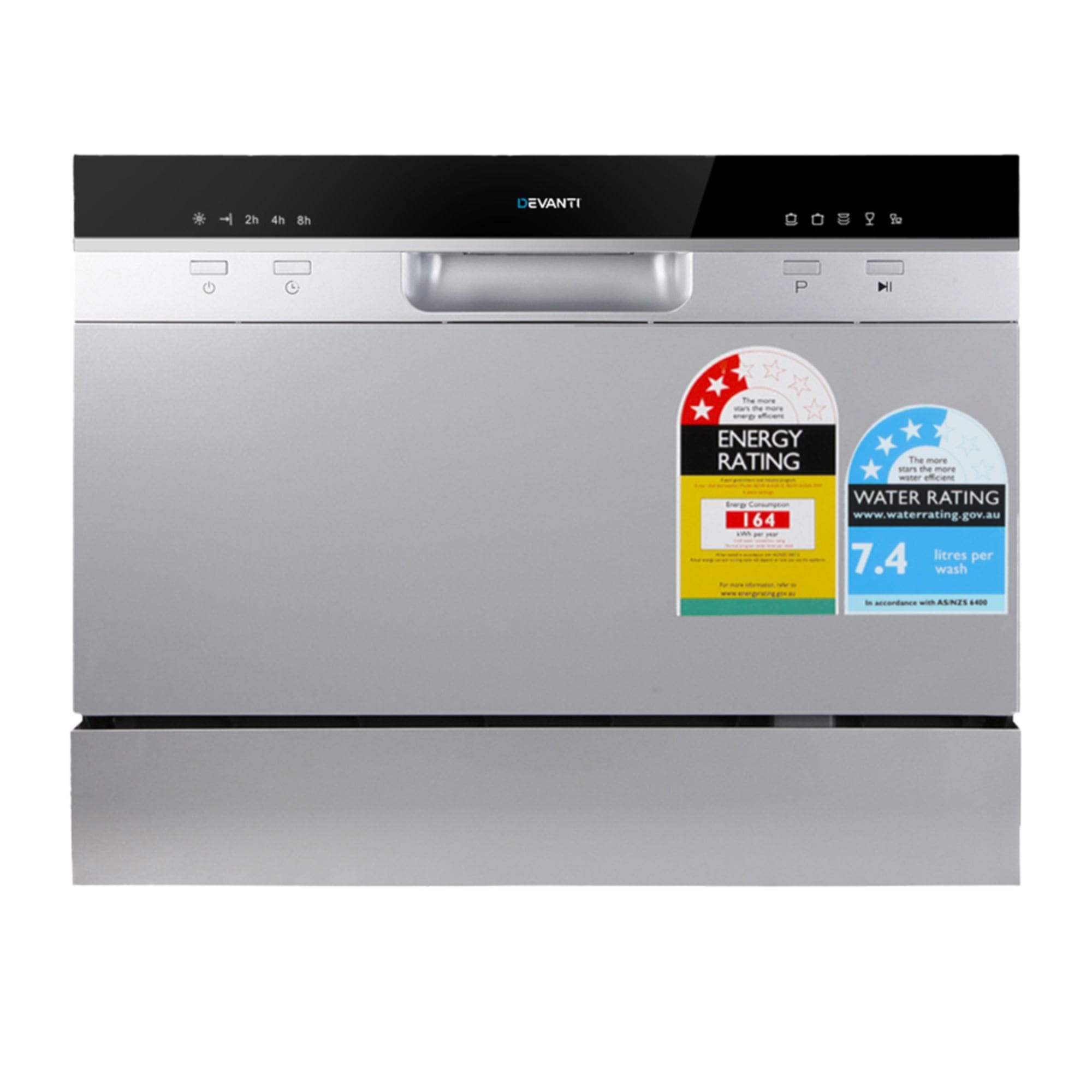 Devanti Benchtop Dishwasher 6 Place Setting Silver | Kitchen Warehouse™