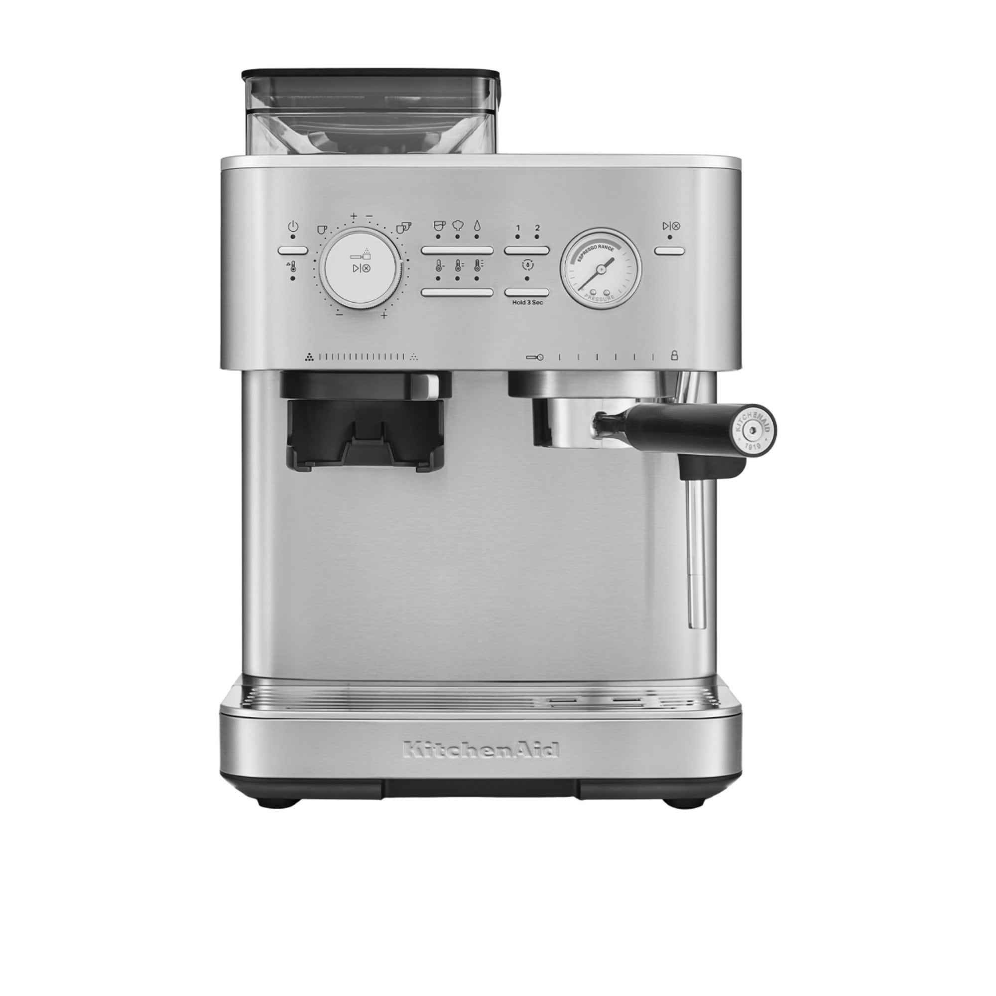 KitchenAid Semi Automatic Espresso Machine w/ Burr Grinder Stainless ...