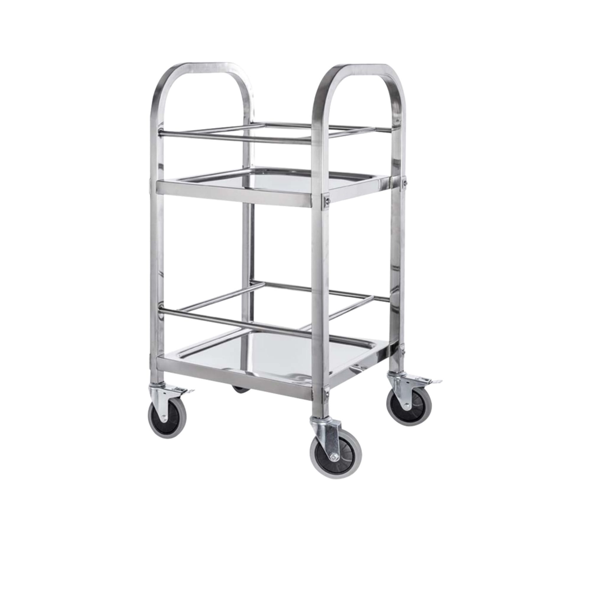 SOGA Square Stainless Steel 2 Tier Utility Cart 50cm | Kitchen Warehouse™